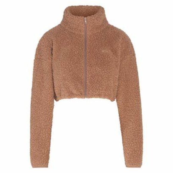 SKIMS | Jackets & Coats | Skims Teddy Zip Up Crop Jacket | Poshmark